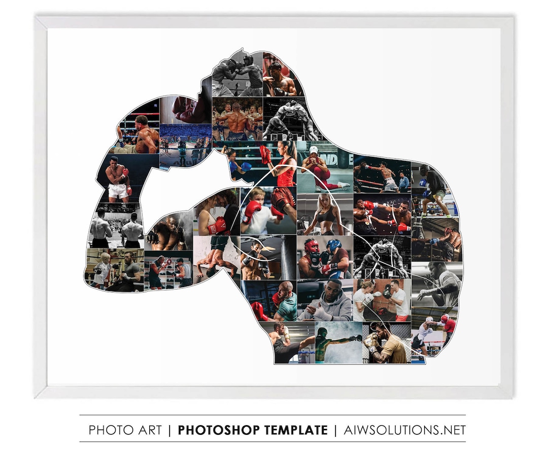 Boxing Photo Collage, Boxing Sport Collage, Boxer Photo Collage, Boxing ...