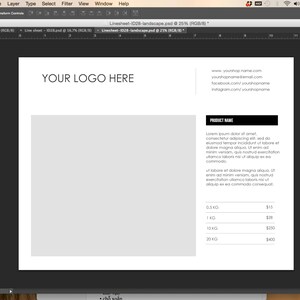 Line Sheet 1 Image per Page, Furniture Line Sheet Template, Wholesale ...