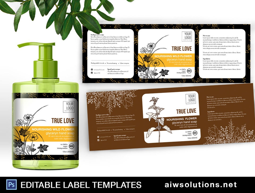 Conditioning Hand Wash Label Template Editable Bath Label Hand Soap Conditioning Hand Wash Label Template Editable Bath Label Hand Soap