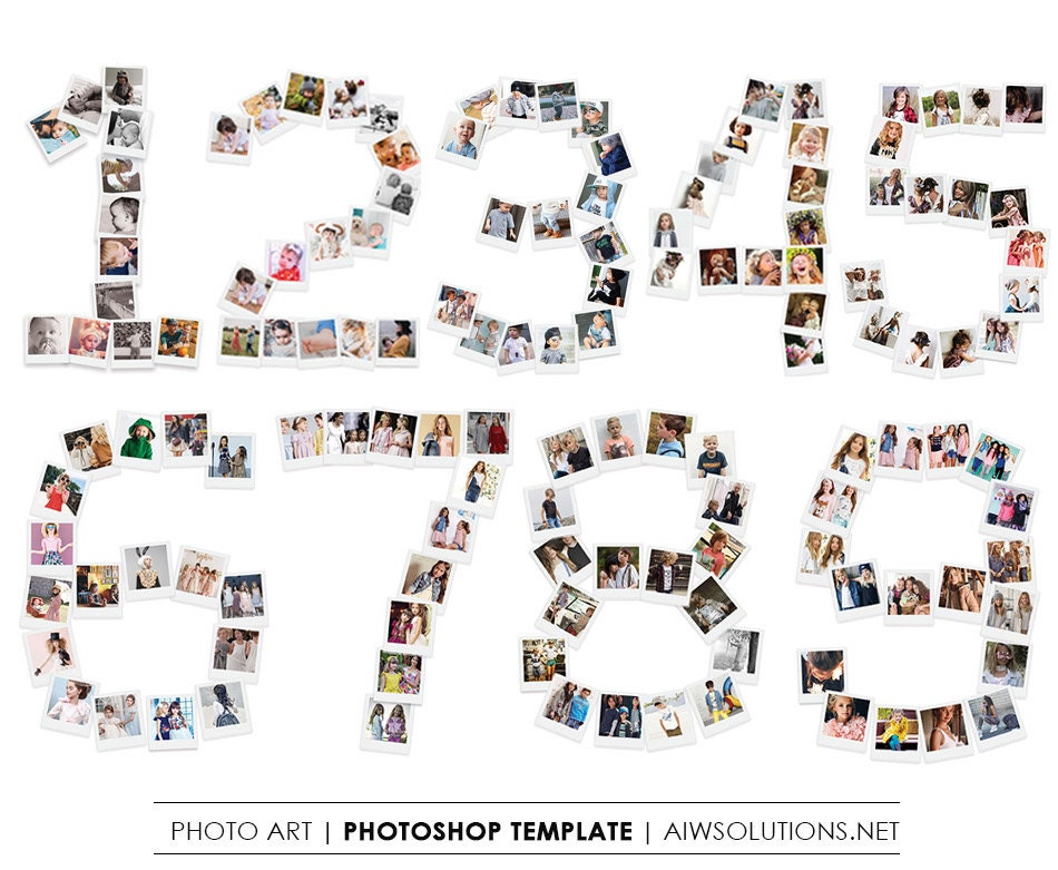 Number Seven Birthday Gift Photography Storyboard Collage | Etsy