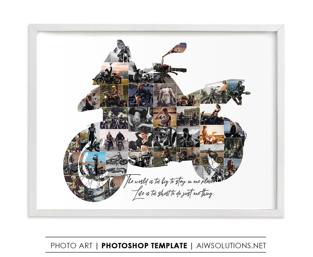 Biker Photo Collage,motorcycle Shape Photo Collage , BMW 1250gs ...