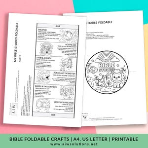 Bible Story Foldables Craft Printable, Cut Color and Assemble Bible ...