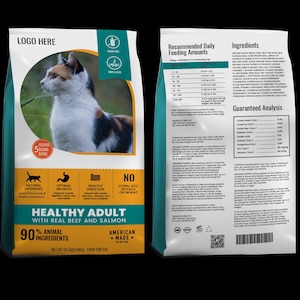 Cat Food Packaging Template, Pet Food Bag Design Template,personalized ...