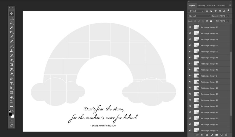 Rainbow Photo Collage Template Rainbow Shape Rainbowart - Etsy