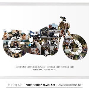 Motorcycle Photo Collage, Biker Gift Idea, Biker Keepsake, Motorcycle ...