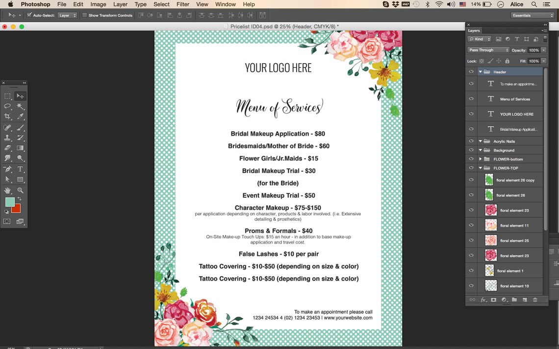Price List,color Price List, Instant Download Price List, Pricing List ...