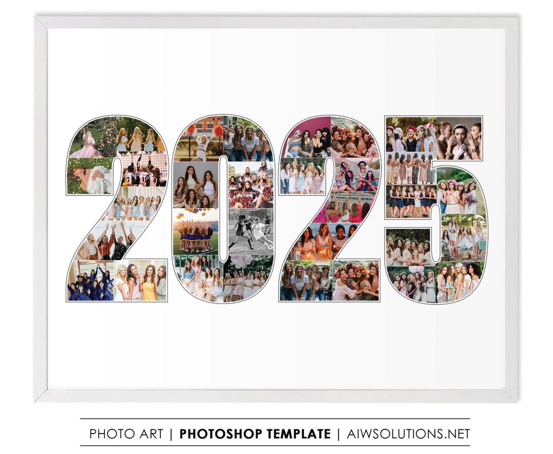 2025 Anniversary Gift Idea, 2025new Year Photo Collage Template, Number ...