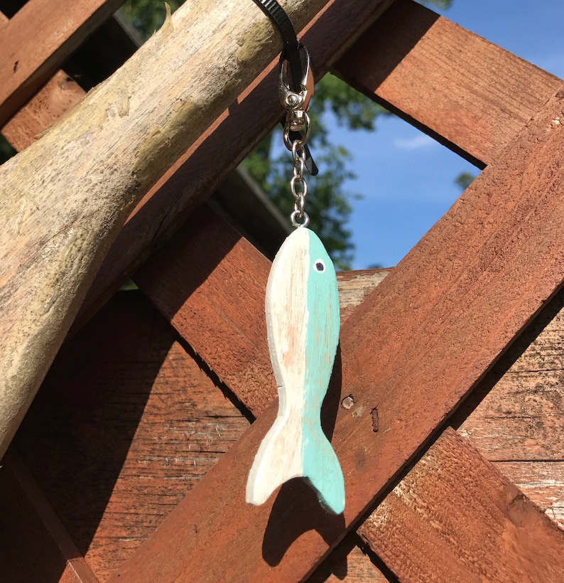 Fish Keychains Couples Gifts Hooked Wood Fish Anniversary - Etsy