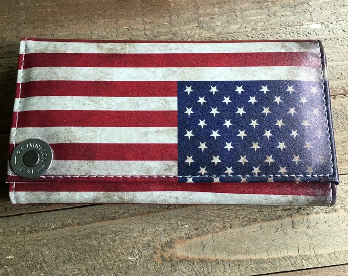 Women's Retro Flag Long Clutch Wallet With Genuine - Etsy