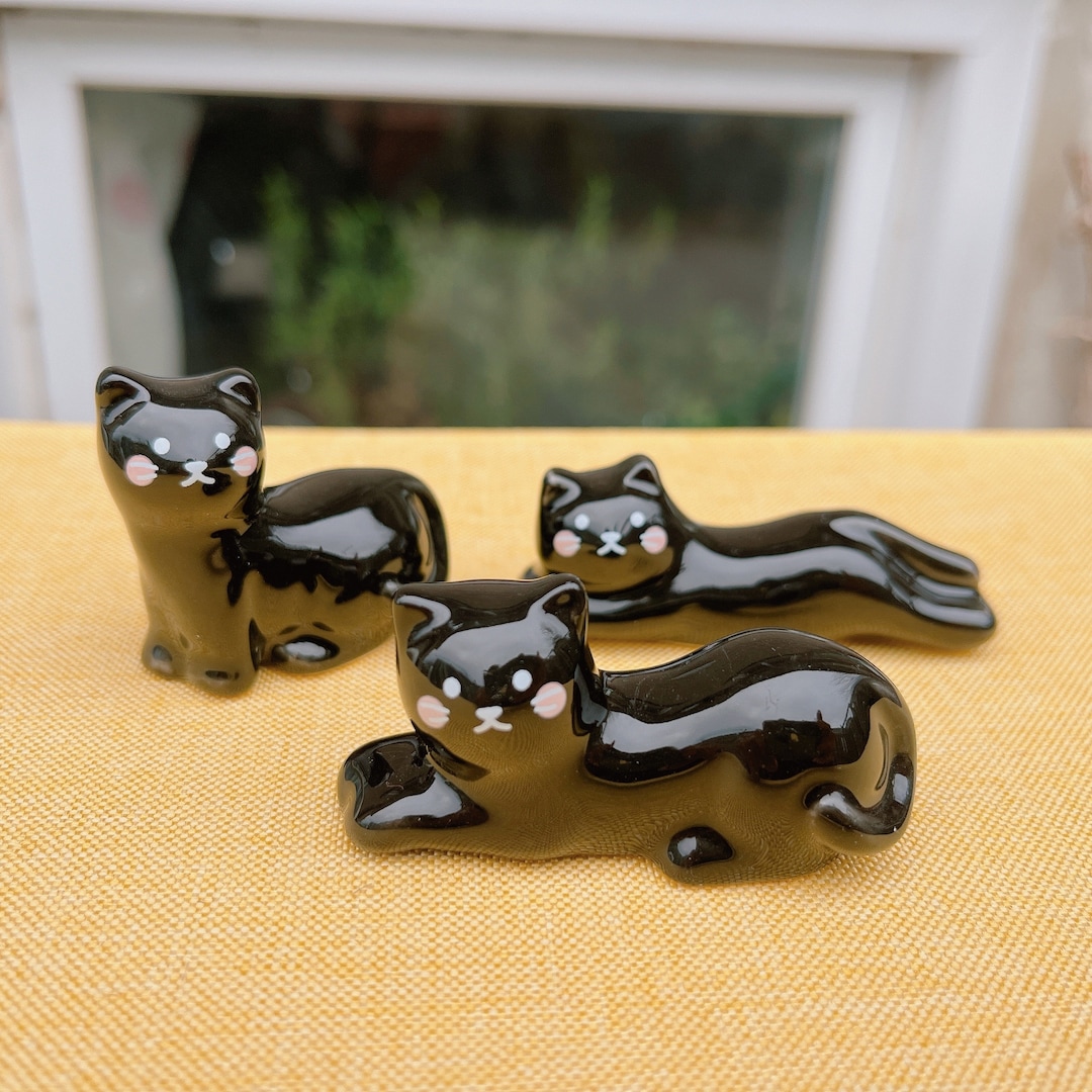 Black Cat Chopstick Rest, Cutlery Rests, Brush Holder, Pen Rest ...