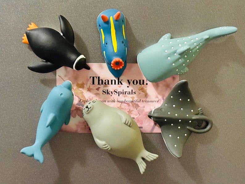 Miniature Sea Creature Fridge Magnet - Dolphin, Shark, Penguin, Seal ...