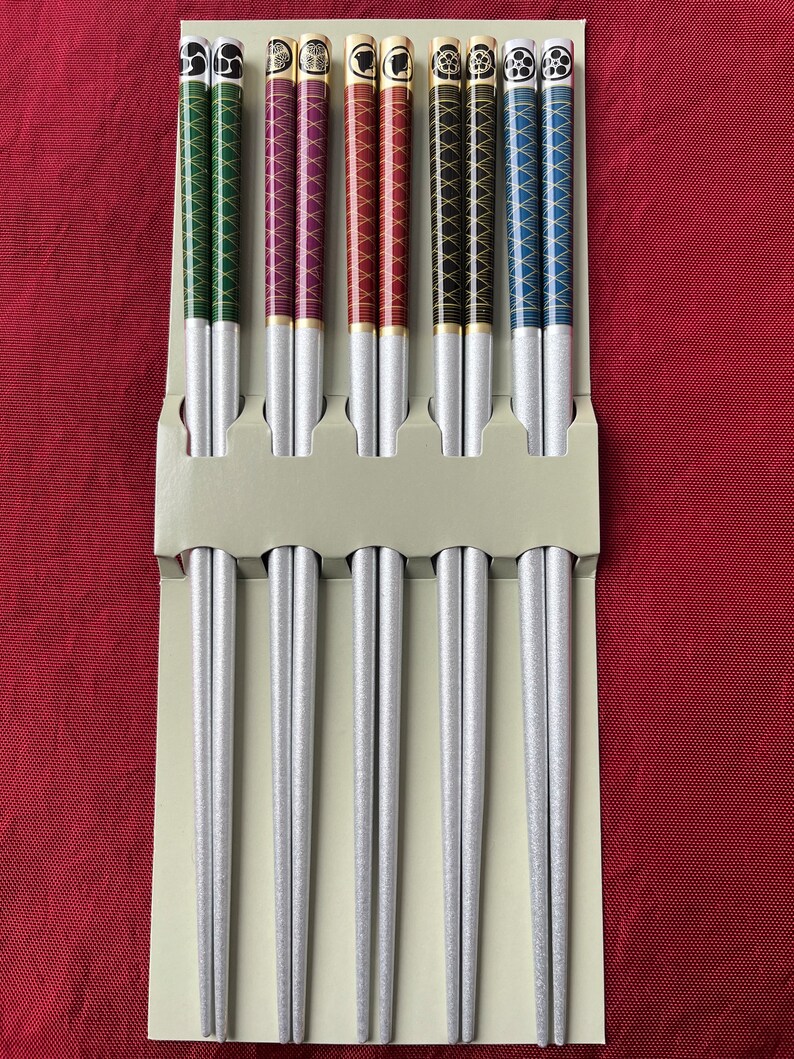 Set of 5 Pairs of Handcrafted Basic Japanese Chopsticks - Katana ...