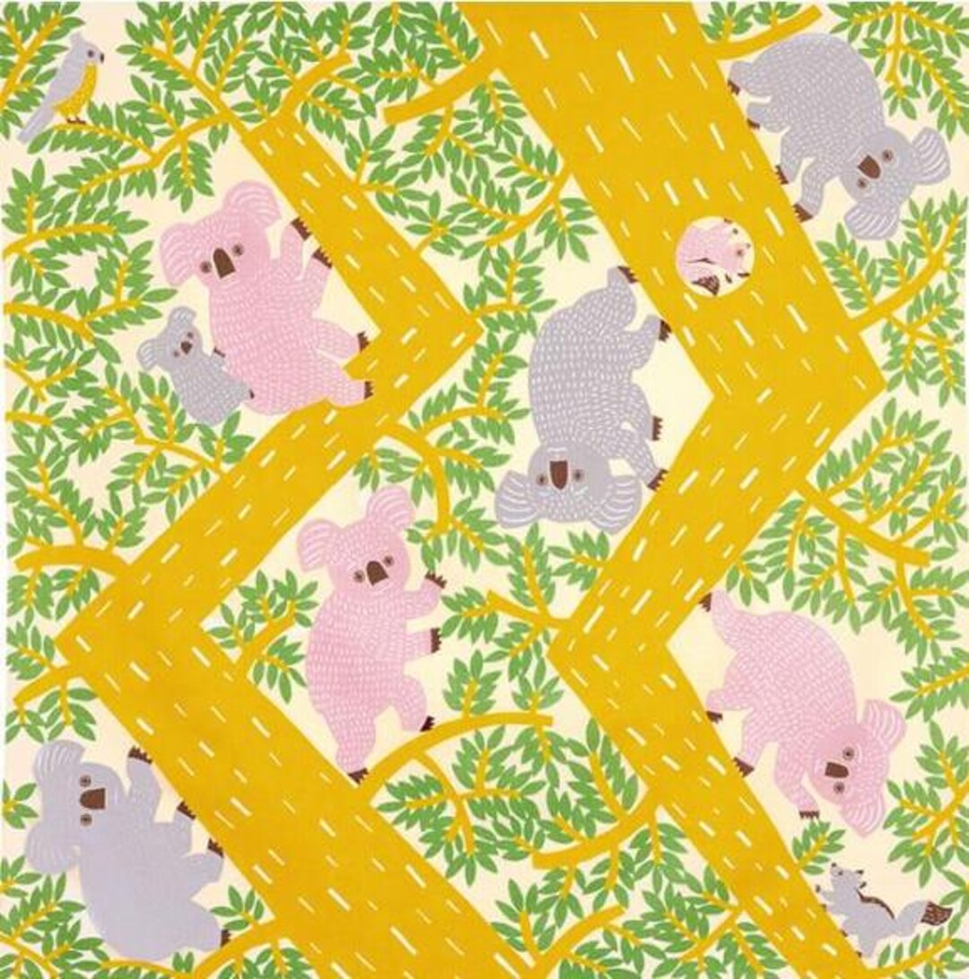40" Koala/sea Otter Kata Kata Furoshiki - Japanese Durable & Reusable ...