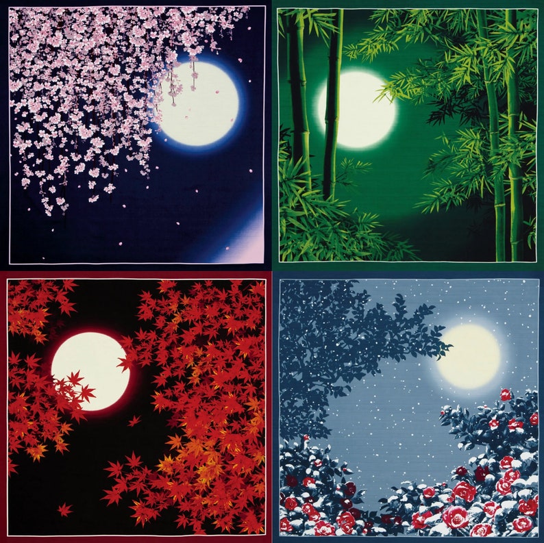20" Furoshiki: Seasonal Scenery in Japan - Durable Square Cotton Cloth ...