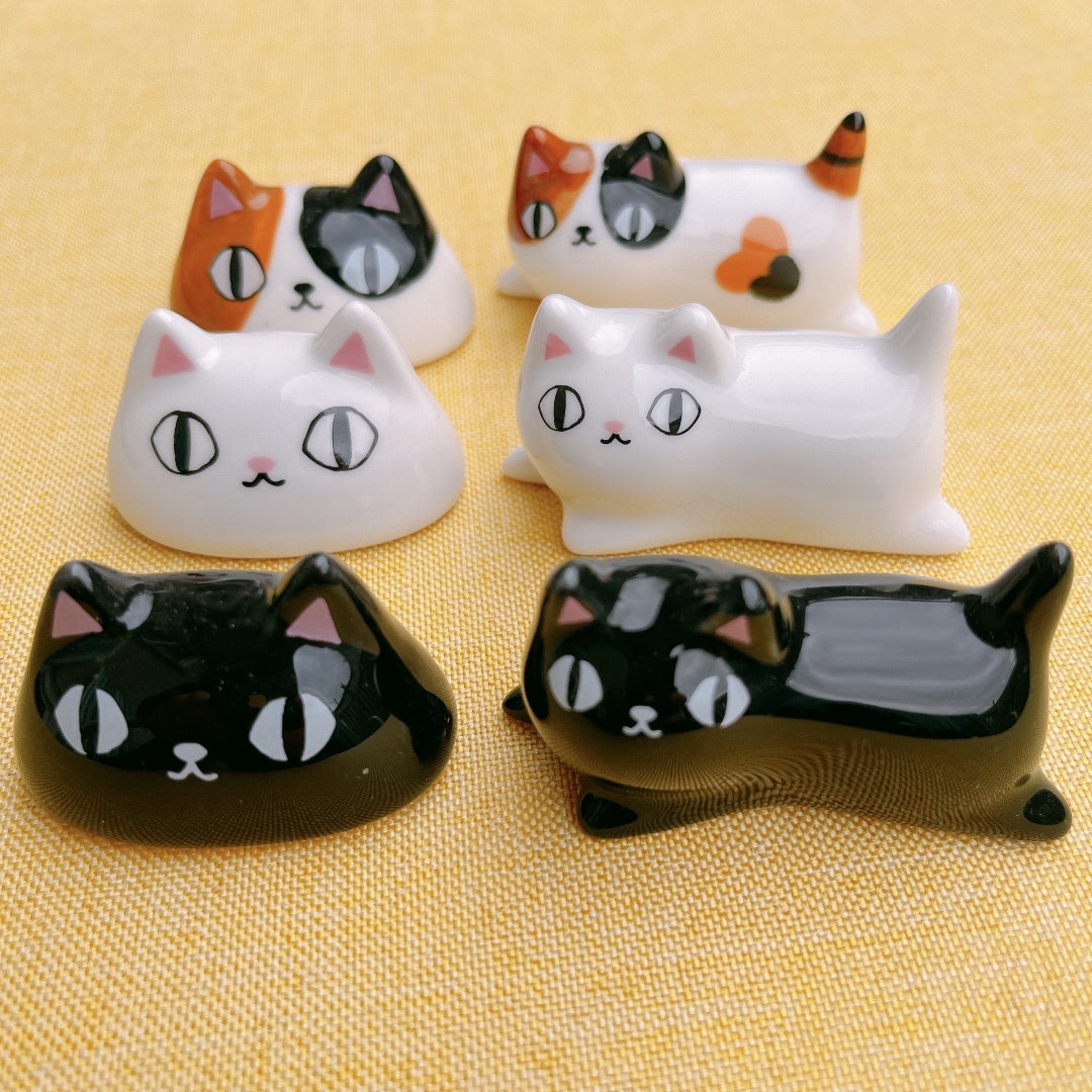 Cat Face Chopstick Rest I Cutlery Rests, Brush Holder, Pen Rest ...