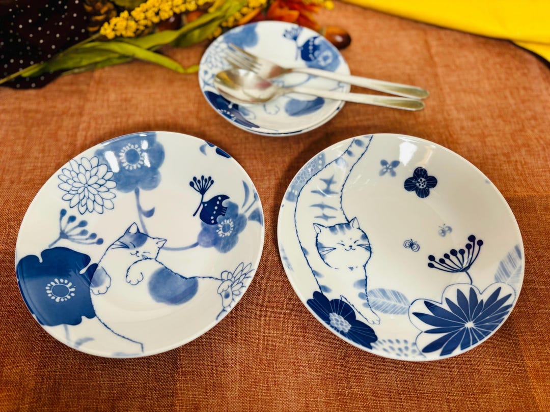 7" Calico / Tabby Cat Plate I Salad Plate, Lightweight Ceramic Dish for ...