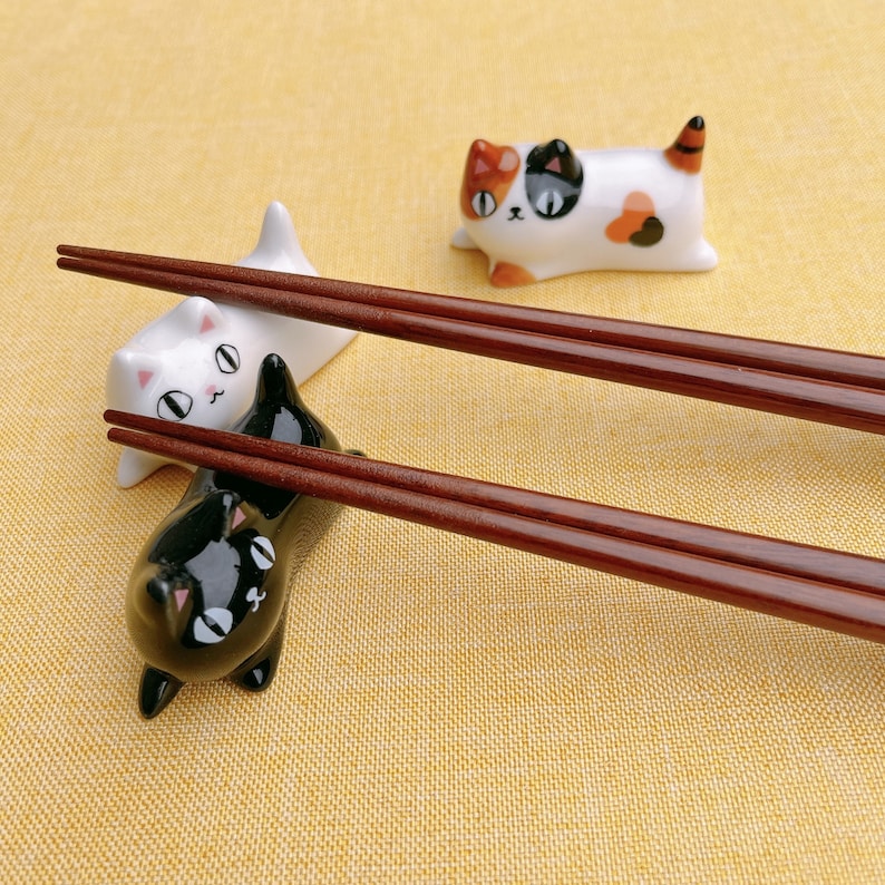 Variety of Cat Chopstick Rest I Cutlery Rests, Brush Holder, Pen Rest ...