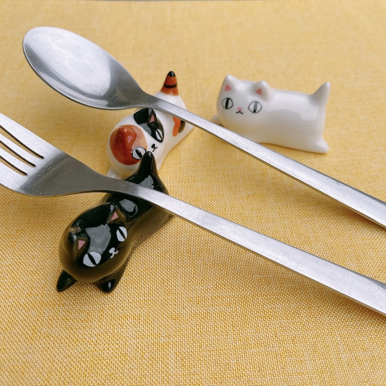 Variety of Cat Chopstick Rest I Cutlery Rests, Brush Holder, Pen Rest ...