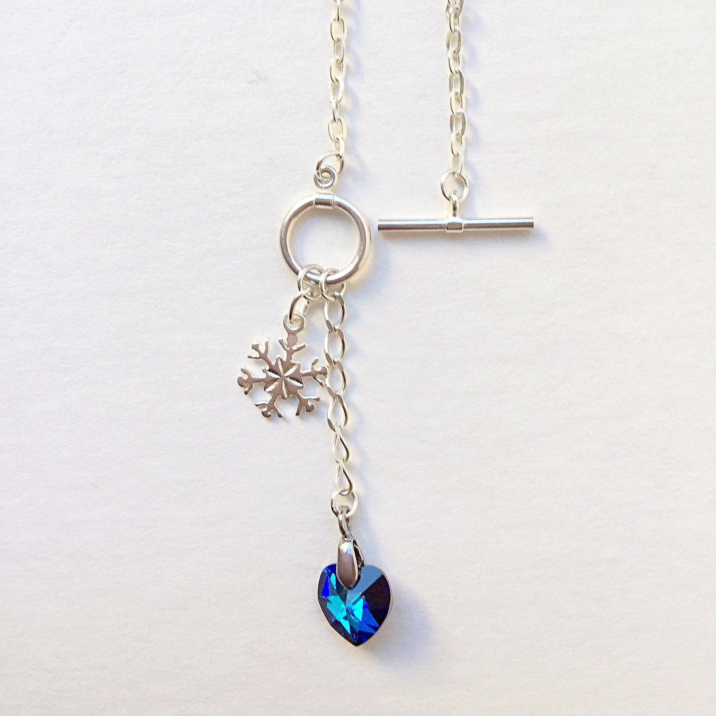 BLUE HEART LARIAT Blue Crystal Heart Lariat Swarovski Crystal Heart ...
