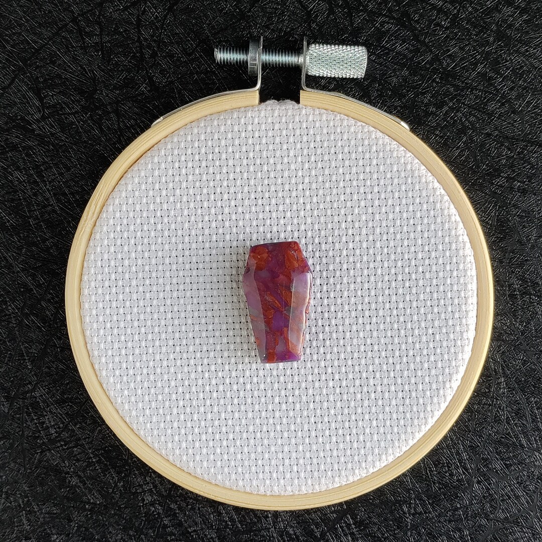 Faux Stone Coffin Polymer Clay Needle Minder Purple Copper - Etsy