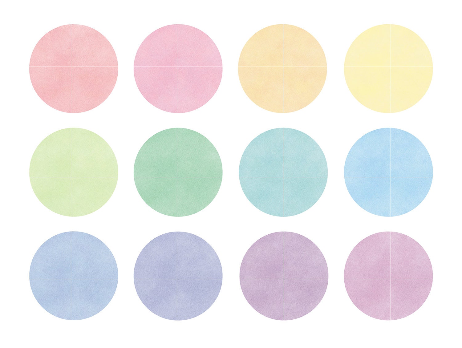 12 Rainbow Circles Watercolor Cliparts Instant Download | Etsy