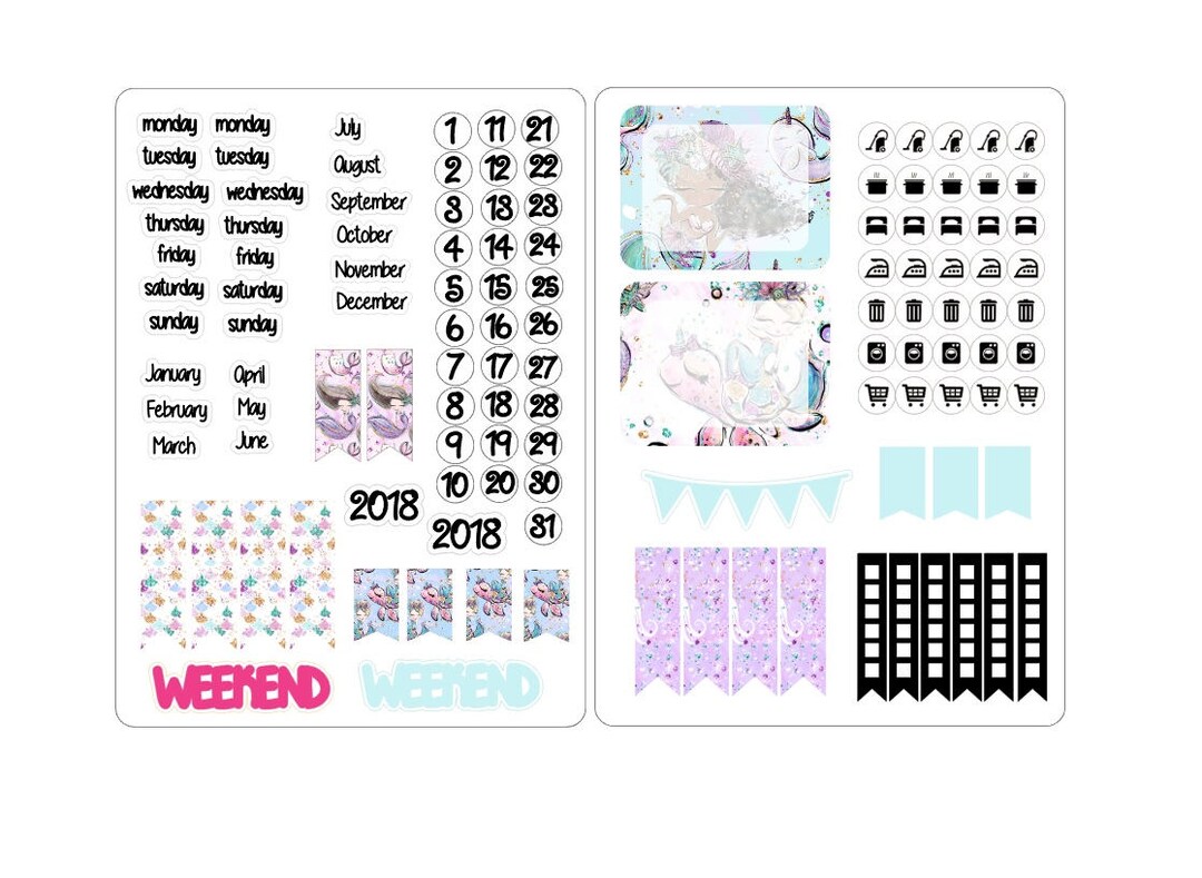 A5 Deco Date Stickers for the Classic Inserts 4 - Etsy