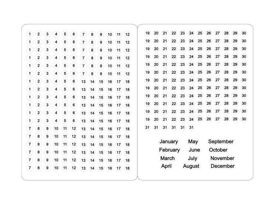 Numbers Small Stickers - Etsy