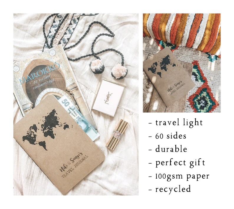 Travel Journal Honeymoon // Adventure Journal with Custom Map | Etsy