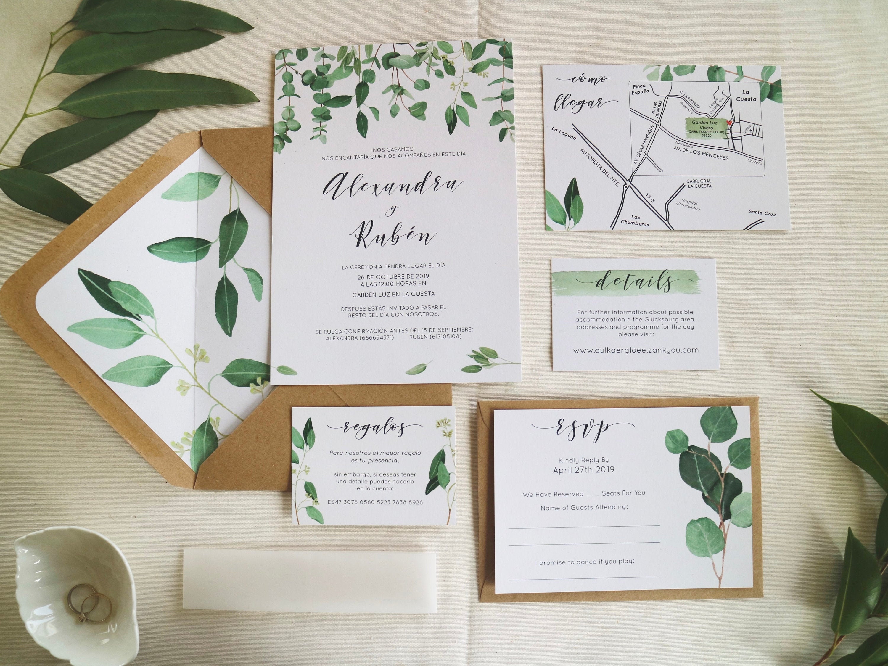 Rustic Wedding Invitation Garden Wedding Invitation Eucalyptus Wedding ...