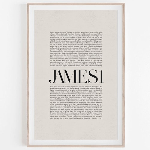 James 1 Bible Verse Christian Wall Art Faith Print INSTANT | Etsy