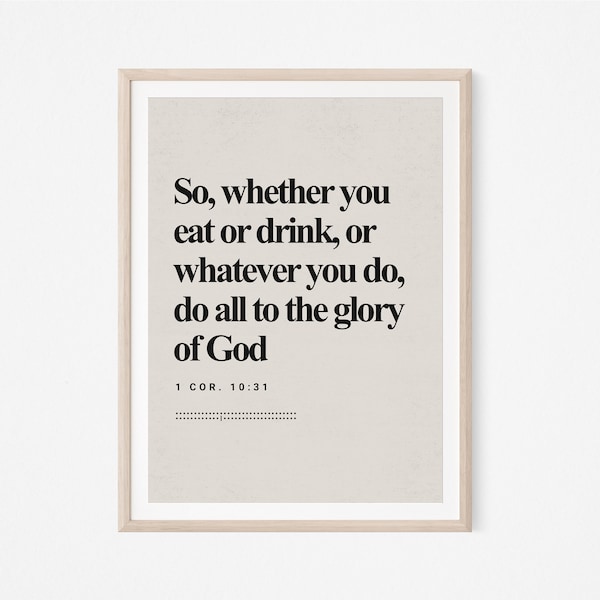 1 Corinthians 10 31 - Etsy