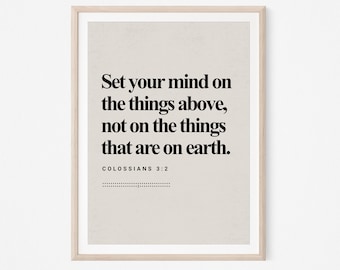 Bible Verse Art - Colossians 3 - Set Your Mind on Things Above ...