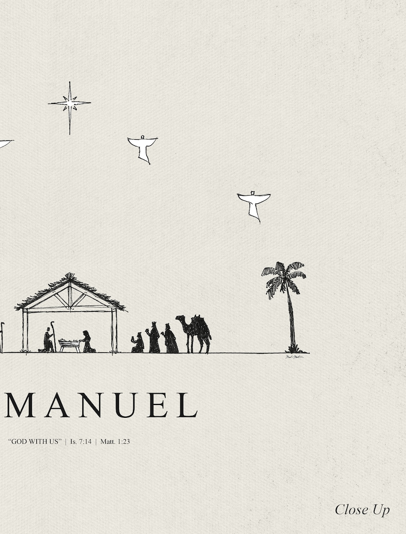 Nativity Christmas Print, IMMANUEL, God With Us, WALL ART, Digital ...