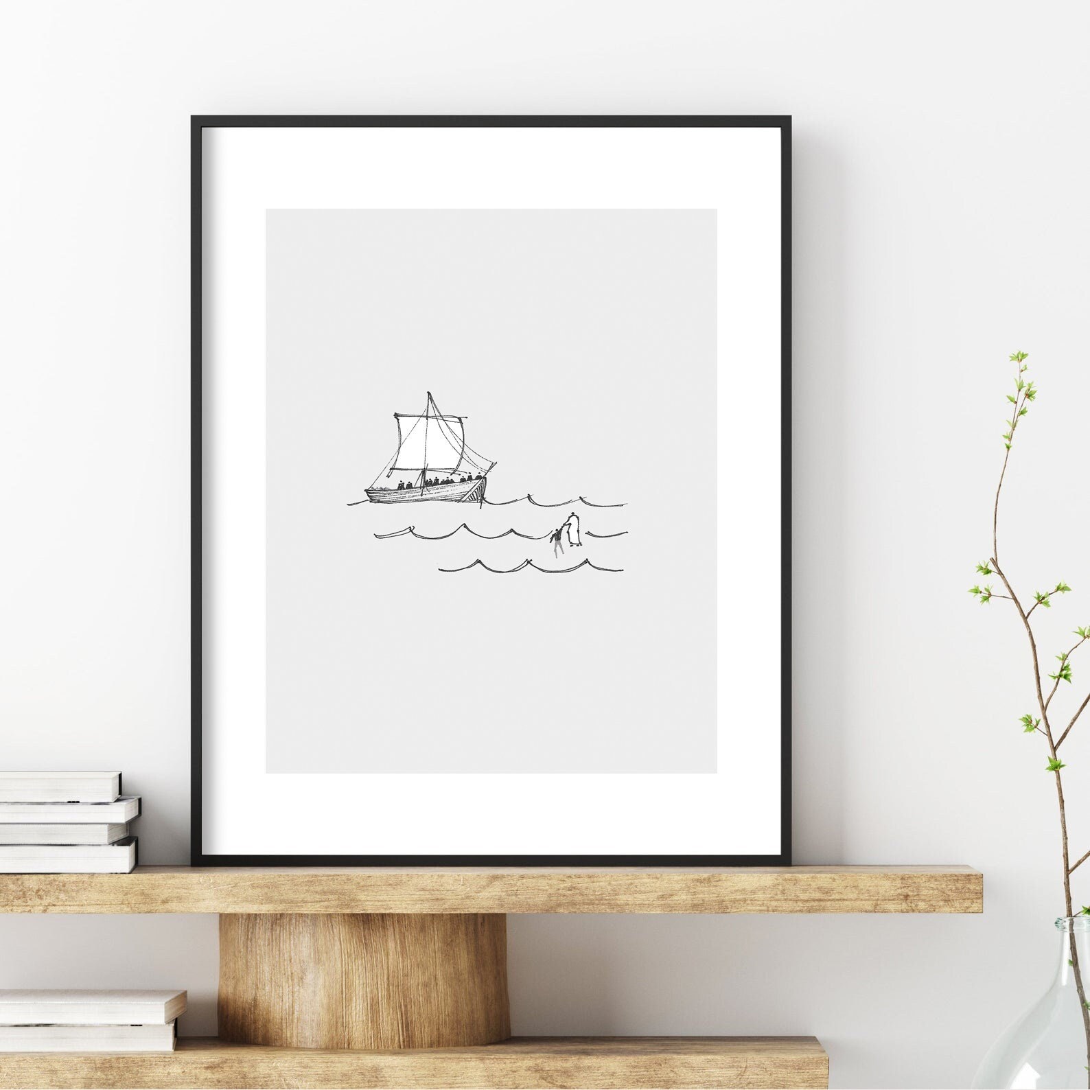 Peter Sinking, DIGITAL PRINT!, Jesus Art, WALL Art, Bible Sketches, Why ...