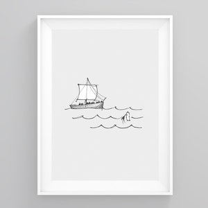 Peter Sinking, DIGITAL PRINT!, Jesus Art, WALL Art, Bible Sketches, Why ...