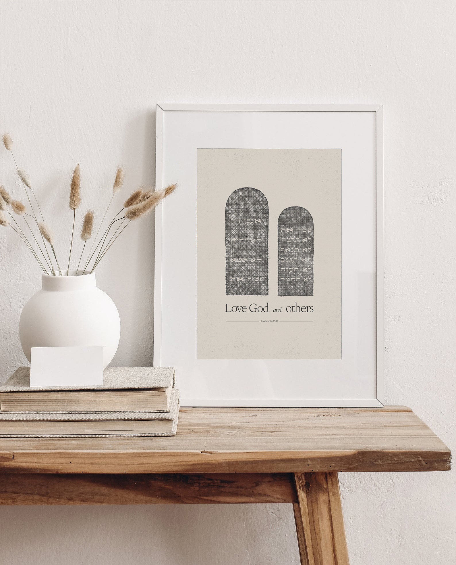 Ten Commandments, DIGITAL PRINT, Love God, Love Your Neighbor, Bible ...