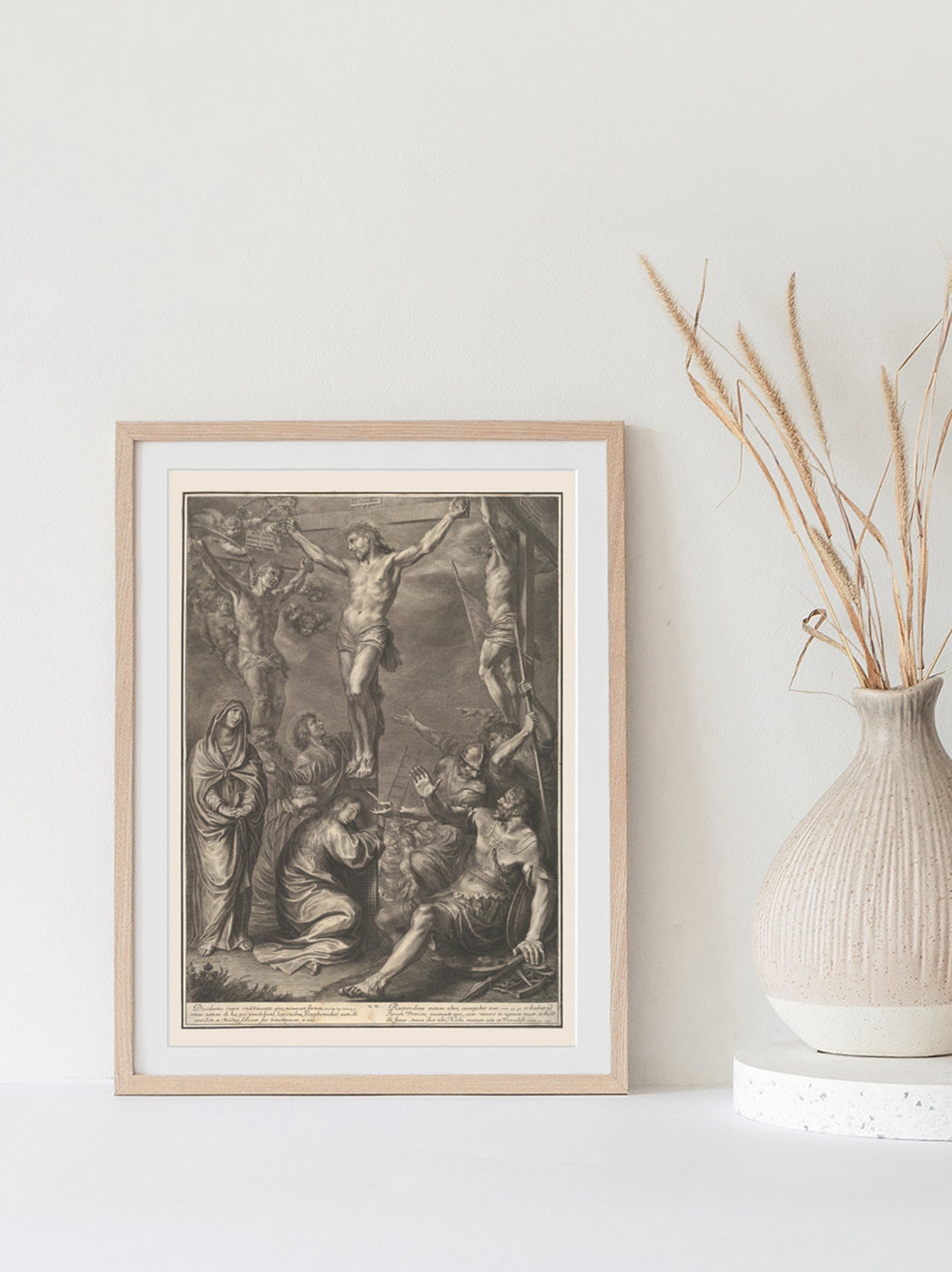 Jesus on Cross, Crucifixion, Vintage Wood Cut, WALL ART, Bible Art, New ...