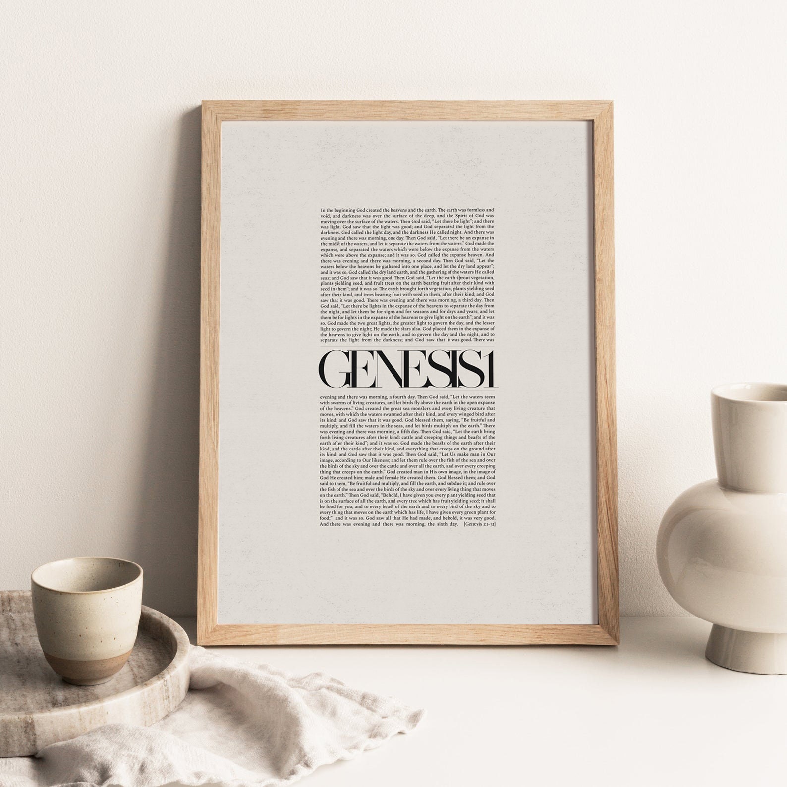 Genesis 1, Bible Verse, Modern Bible, Scripture Wall Art, Christian ...