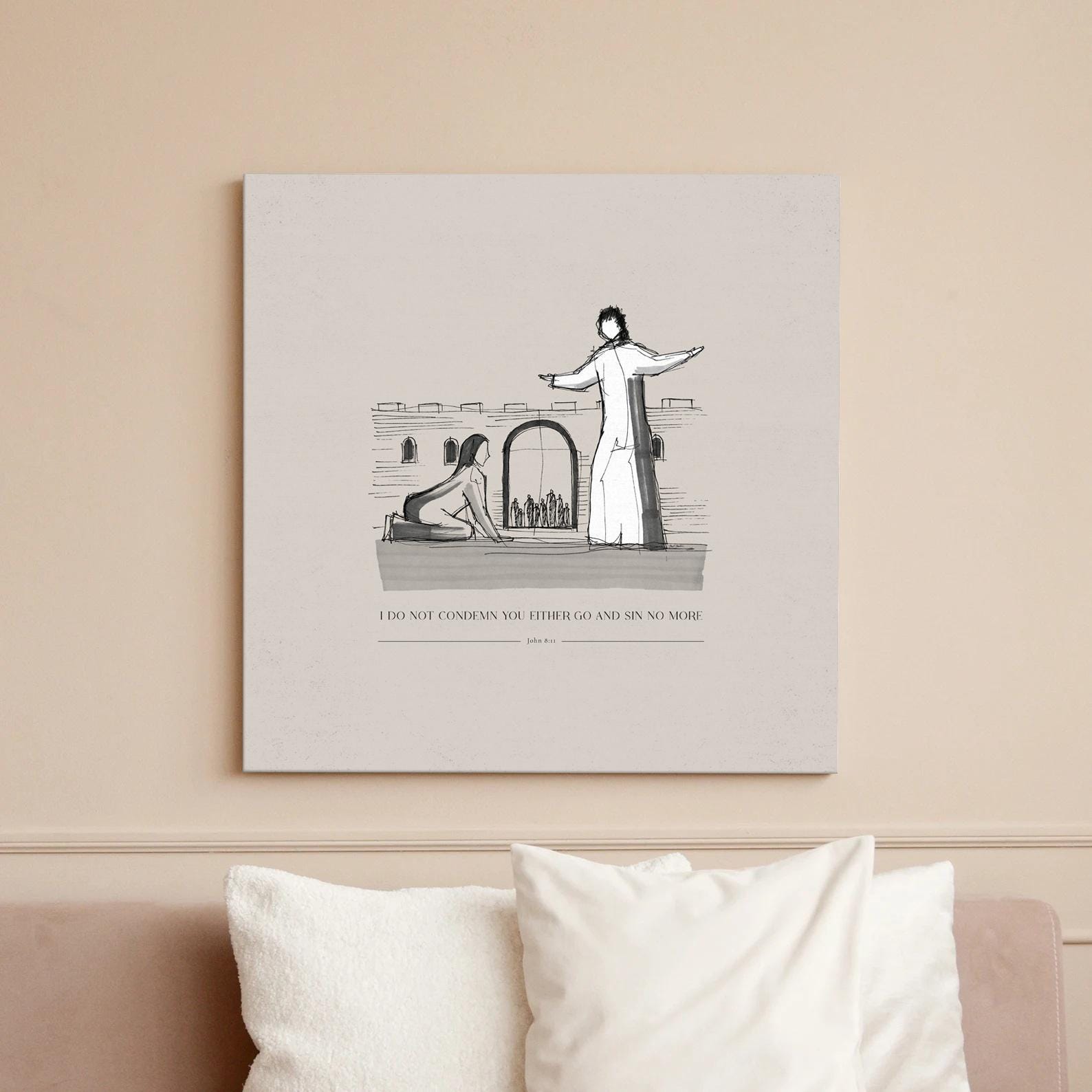 Woman Caught in Adultery, Jesus and Adulterous Woman, DIGITAL PRINT, No ...