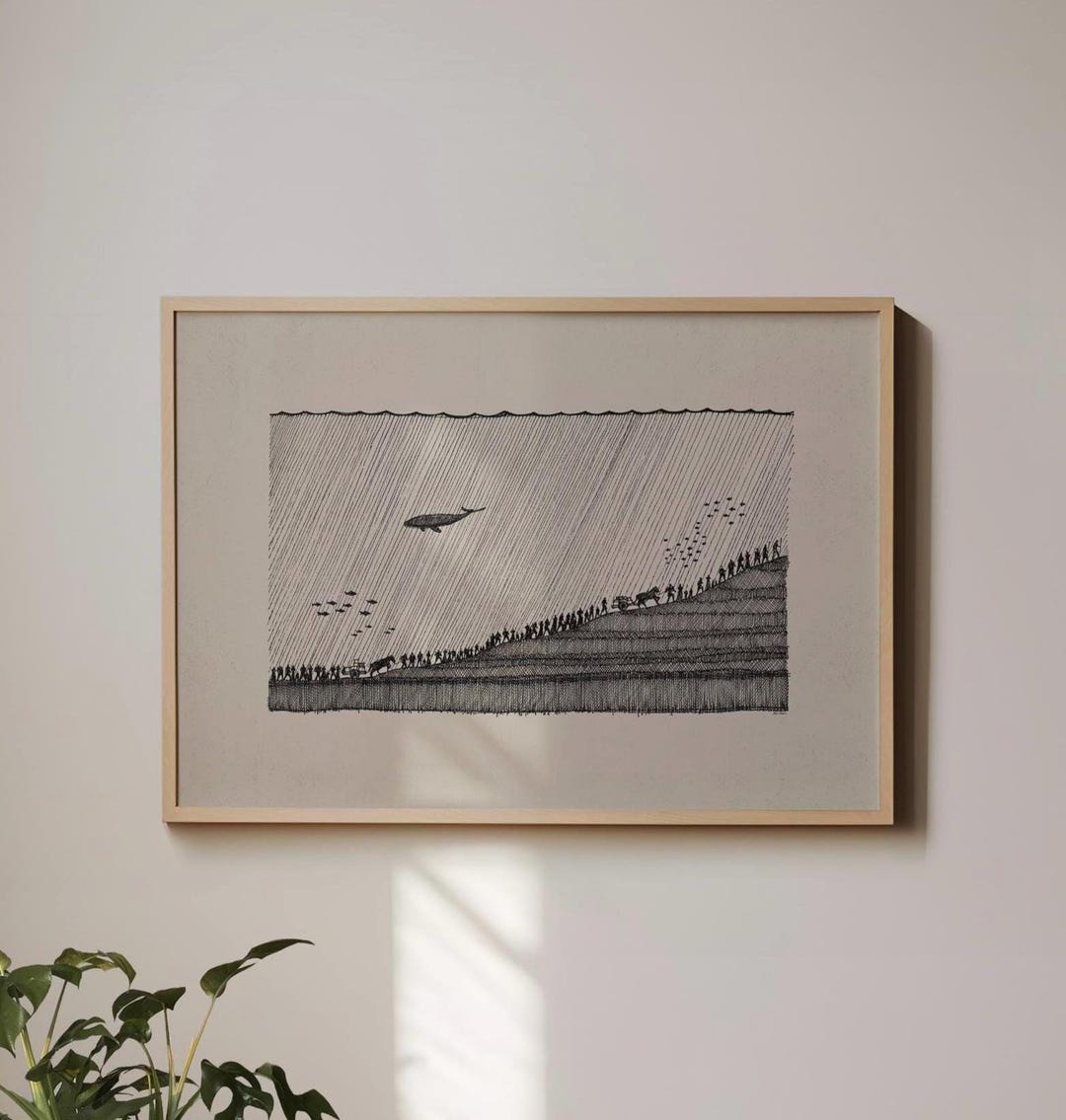 Exodus Crossing, DIGITAL PRINT!!, Moses Parting the Red Sea, Bible WALL ...