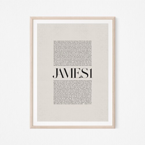 James 1 Bible Verse Christian Wall Art Faith Print INSTANT - Etsy
