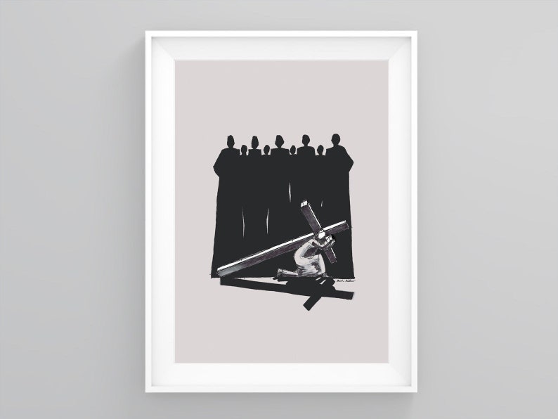 Carry Your Cross, DIGITAL DOWNLOAD, Jesus Art, Bible Sketches, Bible ...