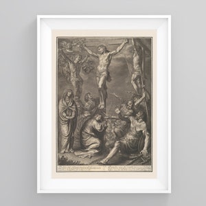 Jesus on Cross, Crucifixion, Vintage Wood Cut, WALL ART, Bible Art, New ...