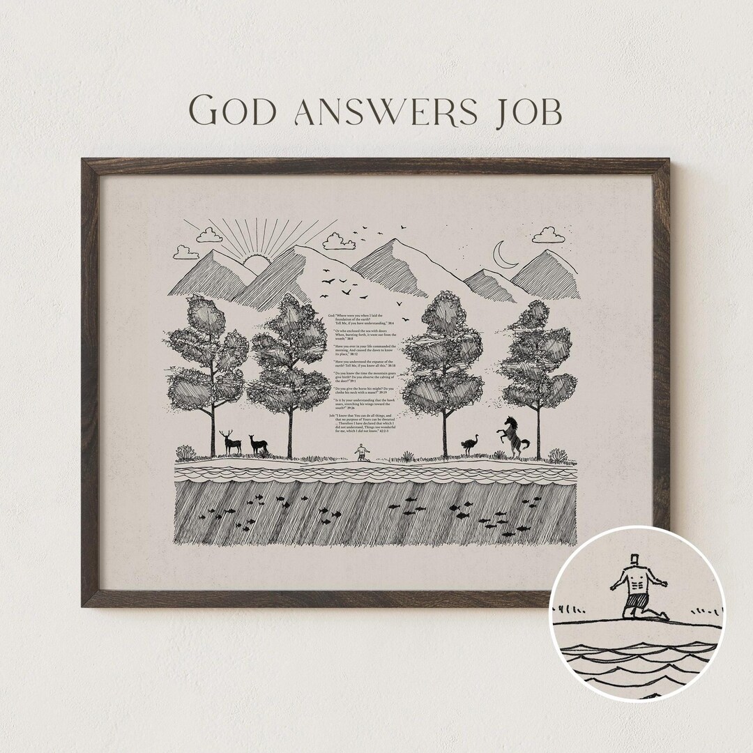 God Answers Job, DIGITAL PRINT!, Job Suffering Bible Verse, Christian ...