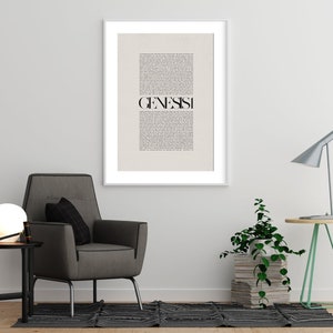 Genesis 1, Bible Verse, Modern Bible, Scripture Wall Art, Christian ...