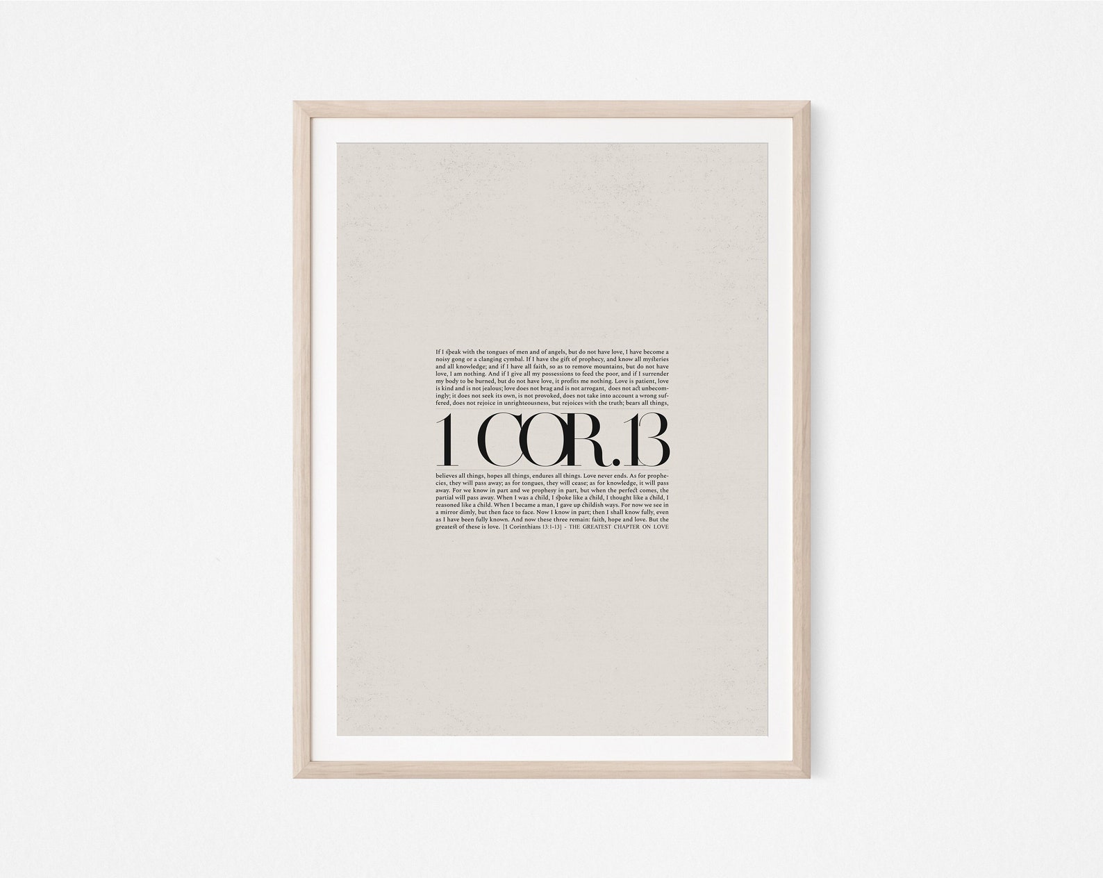 1 Corinthians 13, Chapter of Love, DIGITAL Print, Bible Verse, Modern ...