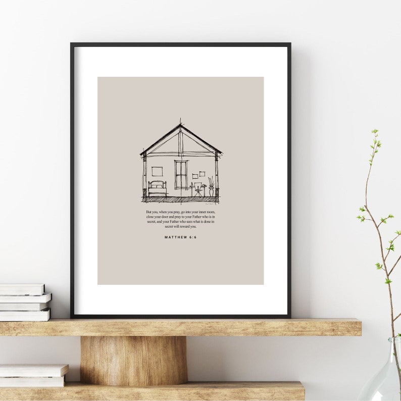 Inner Room, Prayer, Matthew 6, Private Prayer Room, DIGITAL PRINT, WALL ...