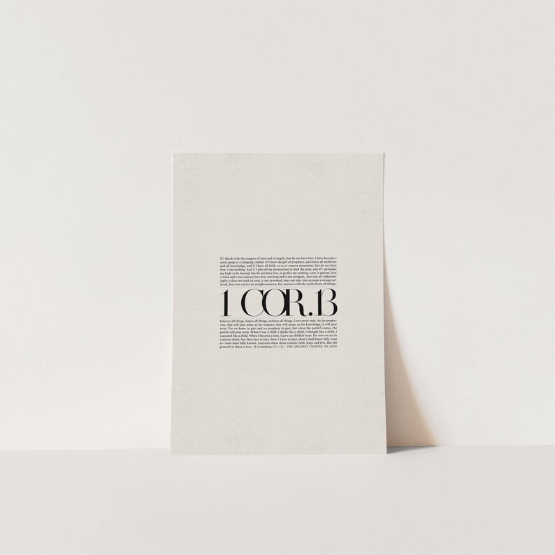 1 Corinthians 13 Chapter of Love DIGITAL Print Bible Verse - Etsy