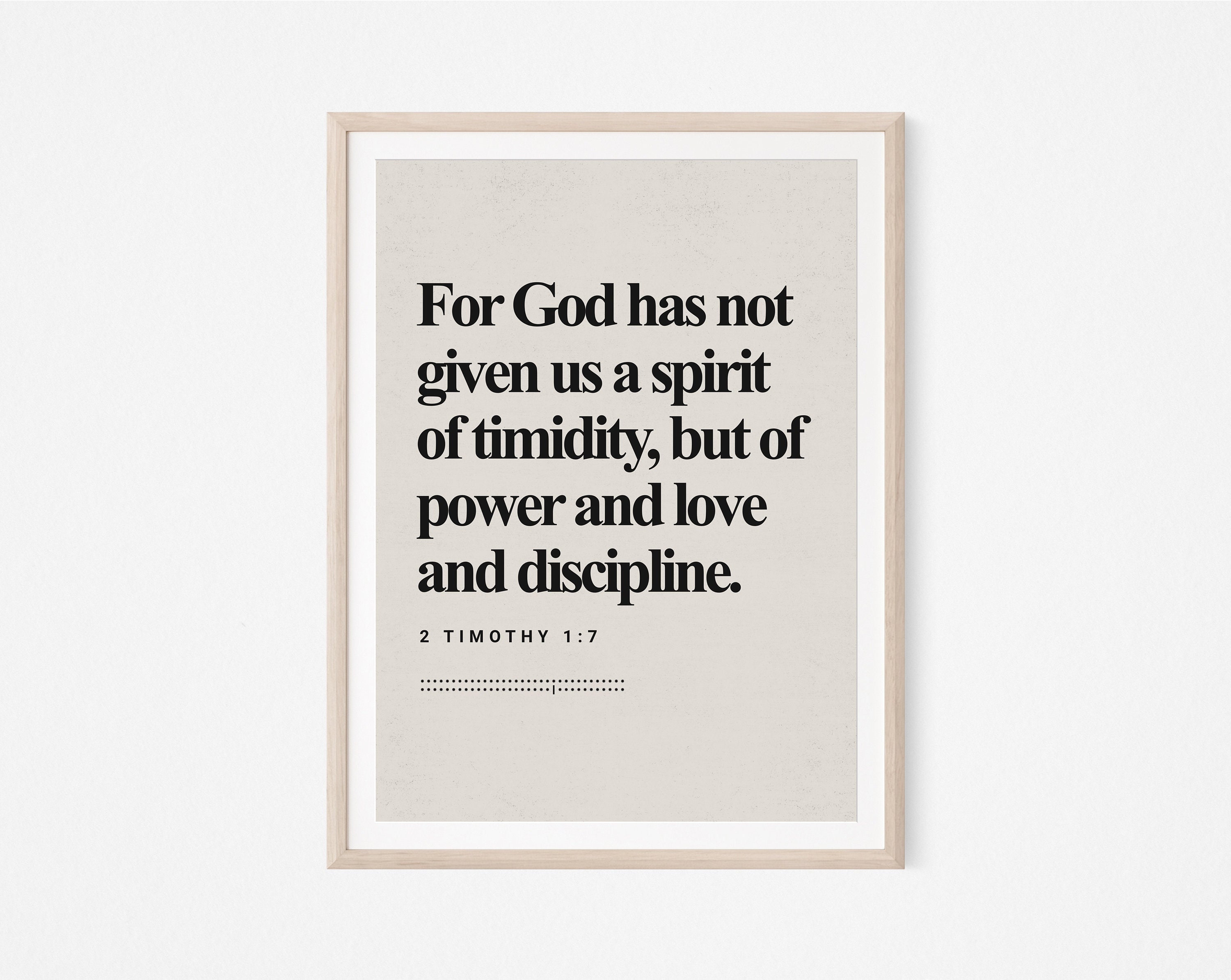 2 Timothy 1:7, Bible Verse, DIGITAL Print, Modern Bible, Scripture Wall ...