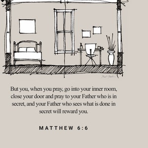 Inner Room, Prayer, Matthew 6, Private Prayer Room, DIGITAL PRINT, WALL ...
